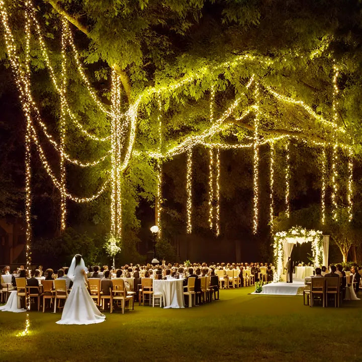 Wedding Cluster Lights | 49ft Warm White 4X Brighter With Timer | Ollny
