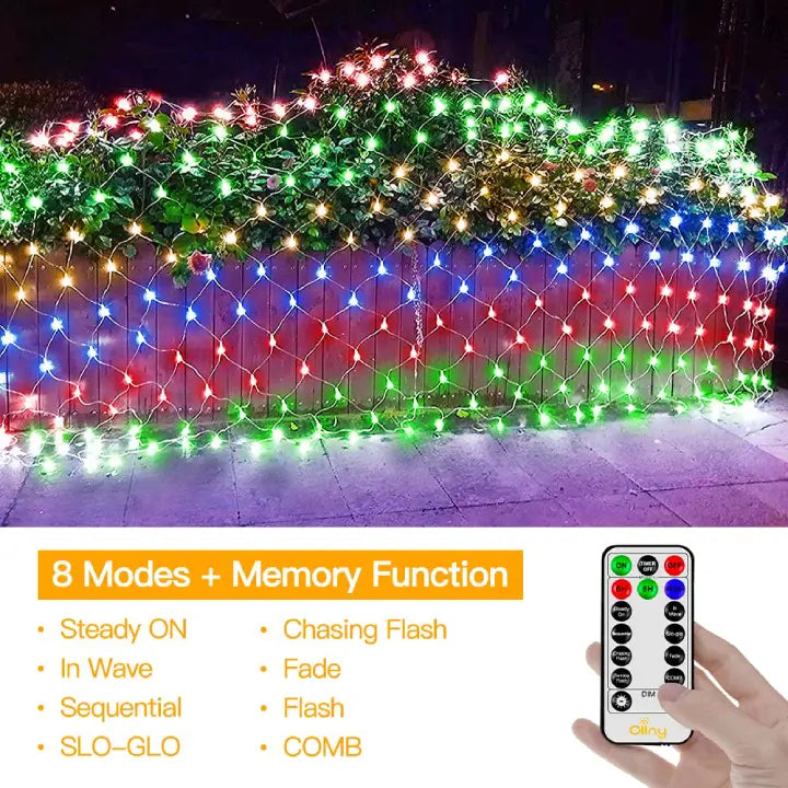 Christmas Multicolor Net Lights Connectable and Waterproof | Ollny